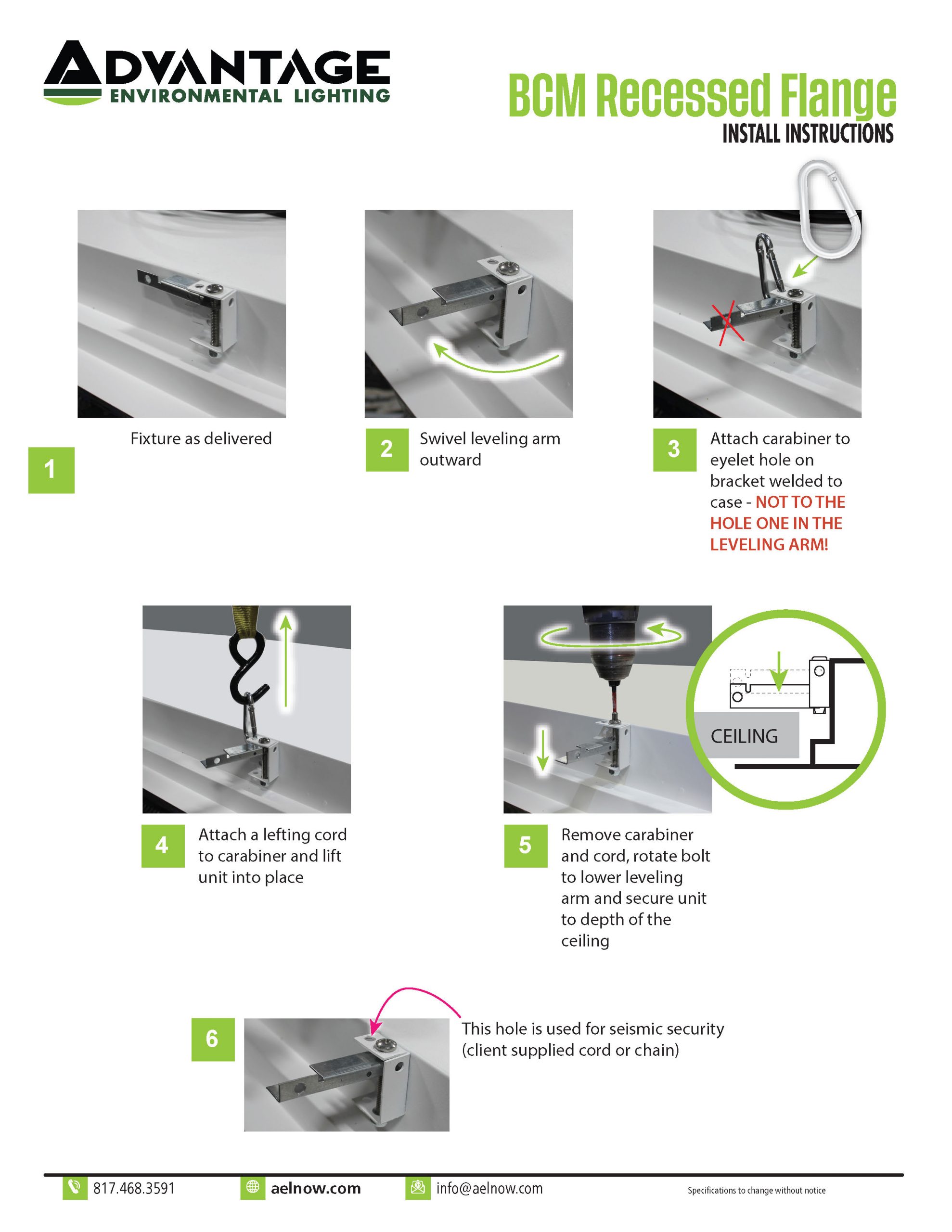 BCM Recessed Installation Instructions with Flanges - Advantage ...
